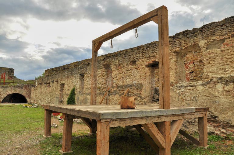 Gallows and Execution Platform in Medieval Fortress Stock Photo - Image ...