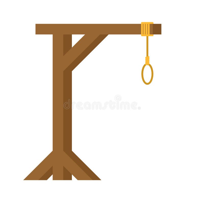 Gallows are Isolated. Wooden Post and Loop. Stock Vector - Illustration ...