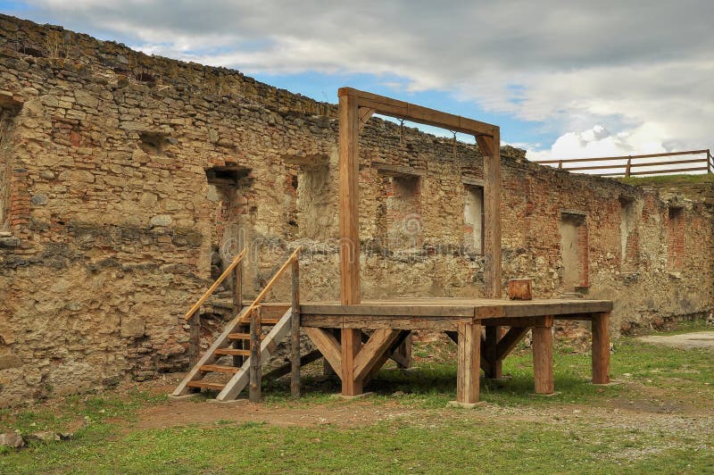 Gallows And Execution Platform In Medieval Fortress Stock Photo - Image ...