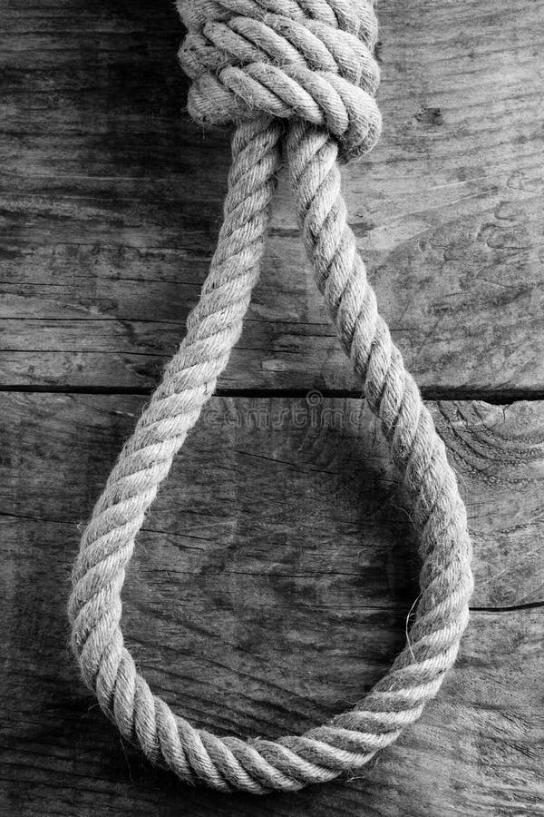 Gallows Noose Knot Black and White Image Stock Photo - Image of death ...