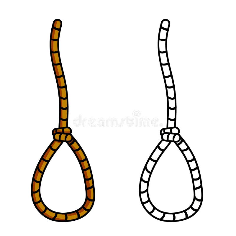 Gallows. Rope with Loop. Execution and Punishment Stock Vector ...