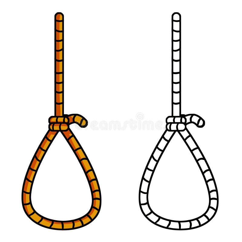 Gallows. Rope with Loop. Set of Old Brown Object. Medieval Justice ...