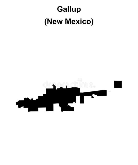 Gallup outline map stock vector. Illustration of area - 357487937