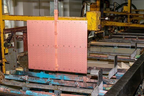 Galvanic Baths for Electrolytic Copper Plating Stock Photo - Image of ...