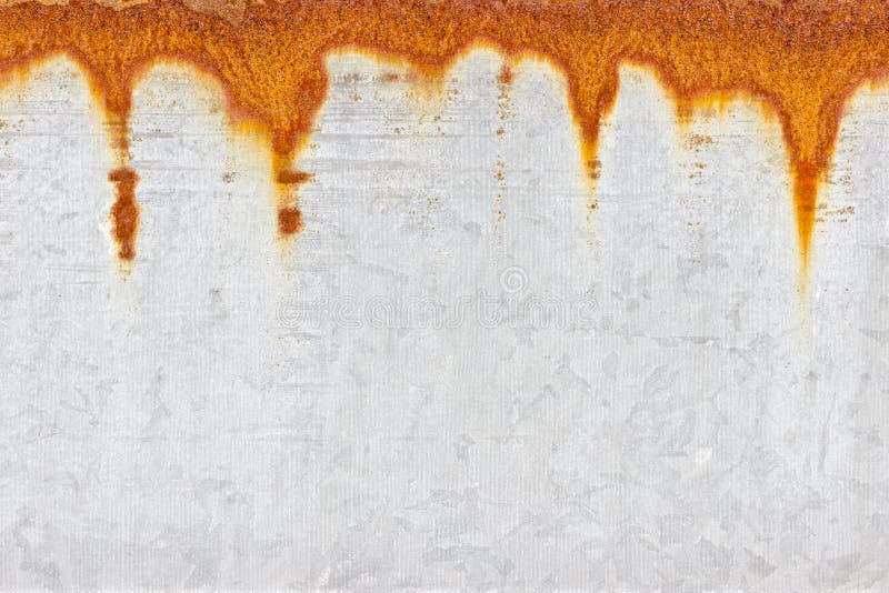 Orange Rust Patterns on a Galvanised Steel Metal Surface Stock Image ...