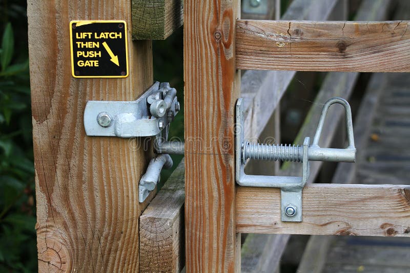 Galvanised latch system. stock photo. Image of prevent - 20987968