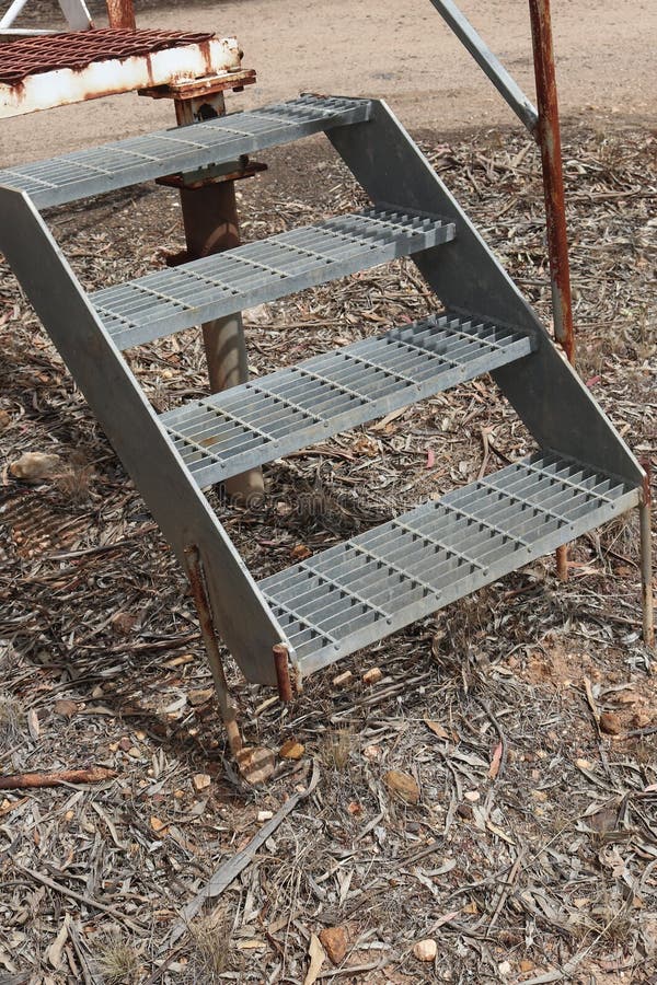 Galvanised Metal Open Bar Industrial Grating Steps Stock Image - Image ...