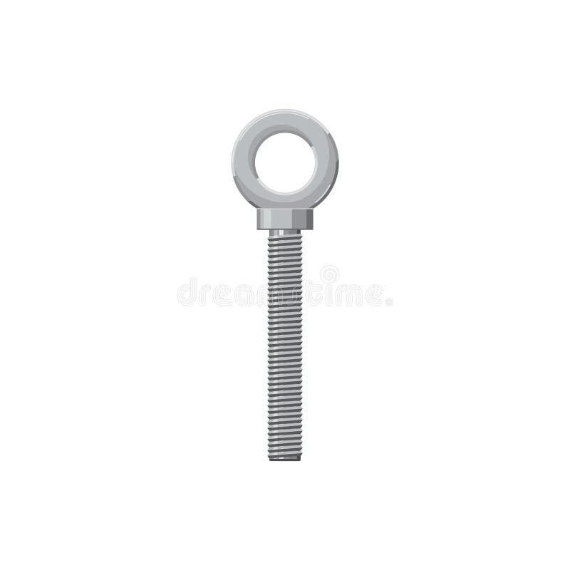 Galvanized Bolt with Ring on End Isolated Fastener Stock Vector ...