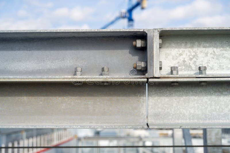 Galvanized Bolted Connection of Steel Elements of Framework with Blue ...