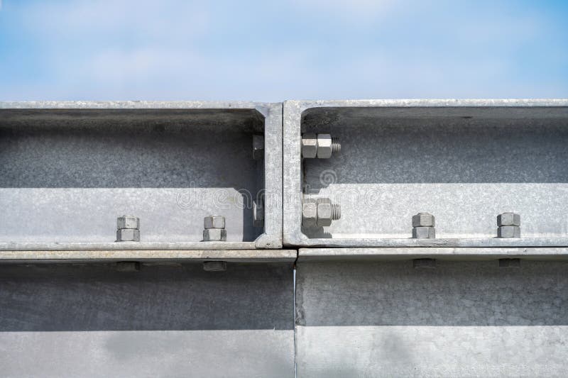 Galvanized Bolted Connection of Steel Elements of Framework Stock Photo ...