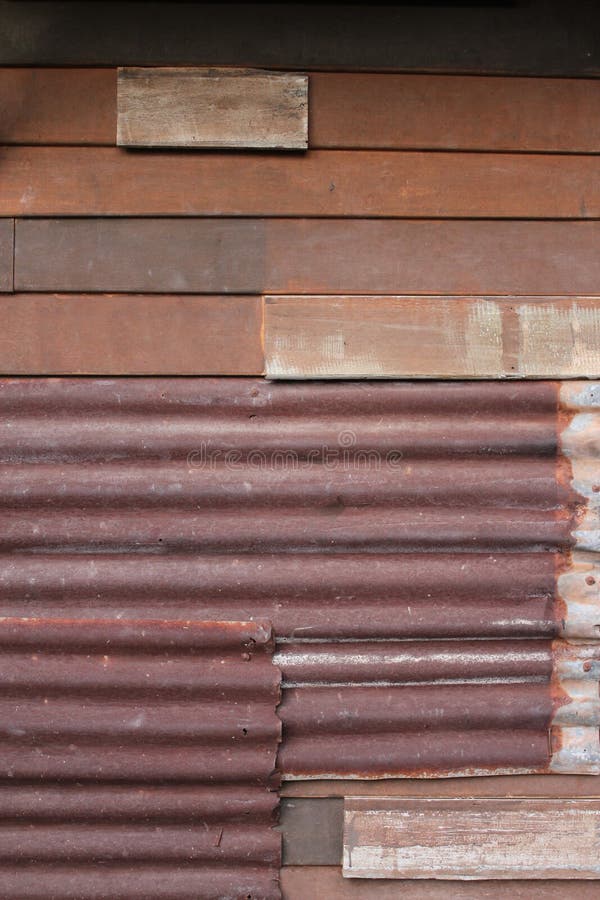 Galvanized Iron and Wood Texture Wall Stock Image - Image of striped ...