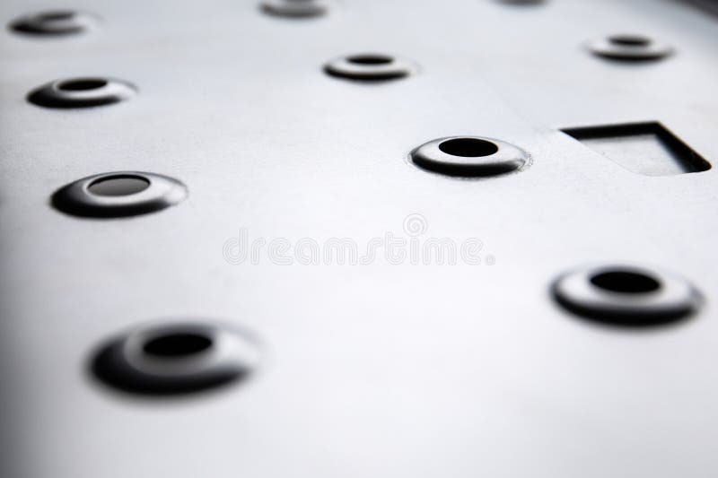 Galvanized Metal Plate Surface with Holes. Industrial Style and ...