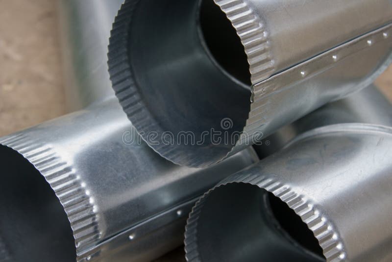 Galvanized Pipe Riveted,close Up of a Galvanized Sheet Connection in a ...