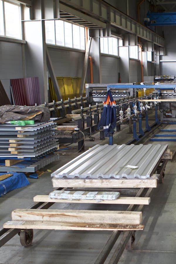 Profiled Galvanized Sheet in Packs at the Metal Products Warehouse ...
