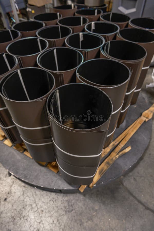 Galvanized Roll Valley Black in Factory Workshop Stock Image - Image of ...