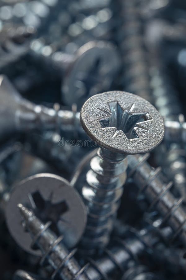 Galvanized Self-tapping Screws for a PZ3 Bit Stock Image - Image of ...