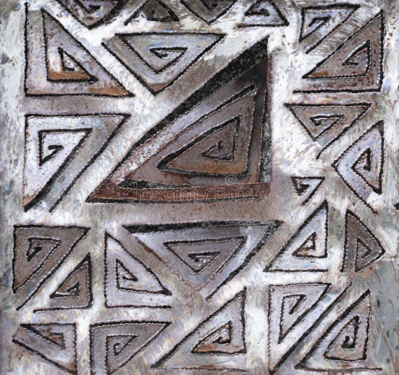 Silver Metal Panel with Cutout Triangle Designs Background Texture ...