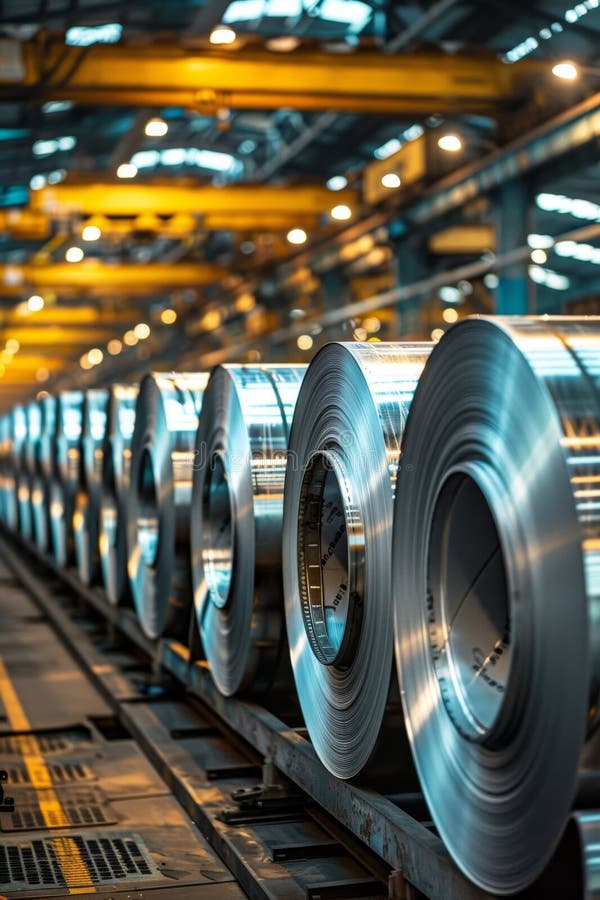 Galvanized Steel Coil in Manufacturing Facility Stock Illustration ...