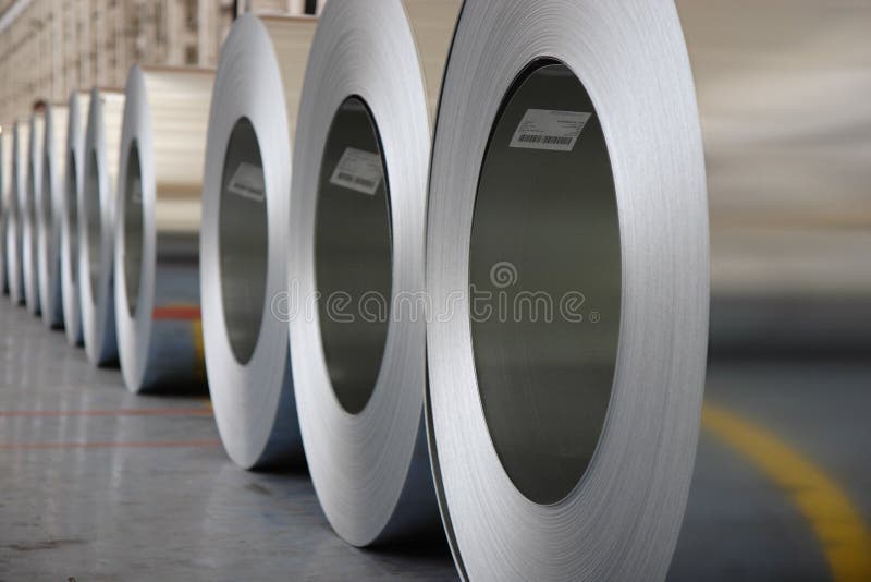The galvanized steel rolls stock image. Image of heavy - 18277237