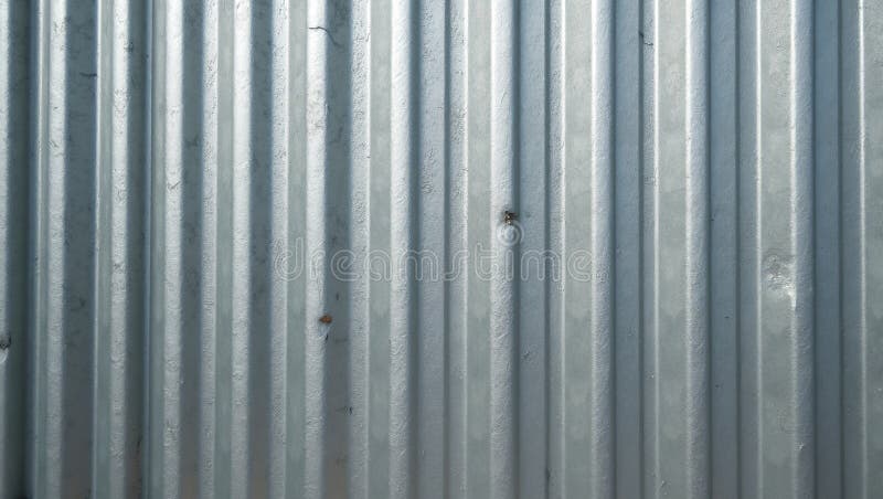 Galvanized Steel Sheet with Repetitive Ridges and Valleys Shining Under ...