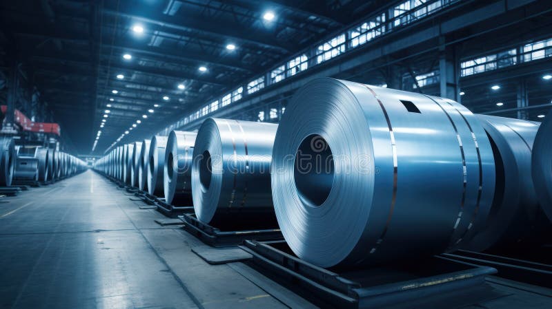 Galvanized Steel Sheet Rolls Stored in the Factory or Warehouse Stock ...