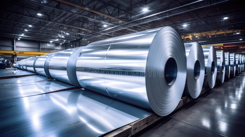 Galvanized Steel Sheet Rolls Stored in the Factory or Warehouse Stock ...