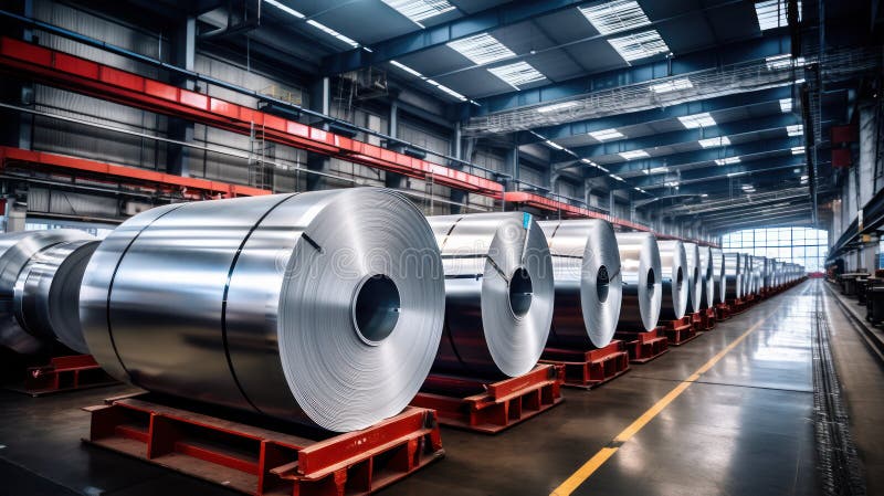 Galvanized Steel Sheet Rolls Stored in the Factory or Warehouse Stock ...