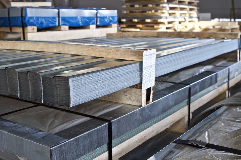 Galvanized Steel Sheets in Packs Stock Image - Image of batch ...