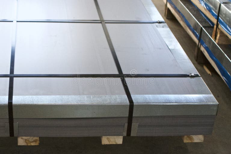 Galvanized Steel Sheets in Packs Stock Photo - Image of steel, package ...