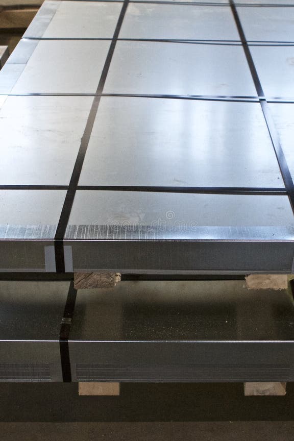Galvanized Steel Sheets in Packs Stock Image - Image of cold ...