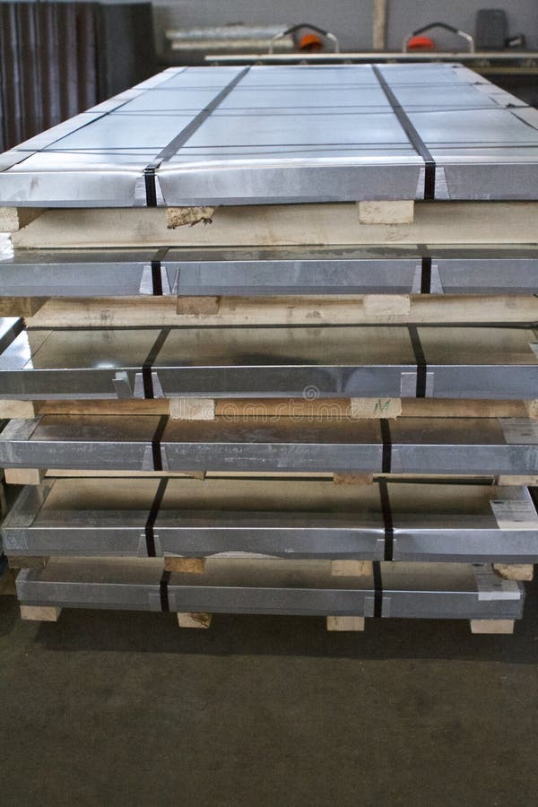 Galvanized Steel Sheets in Packs Stock Image - Image of galvanized ...