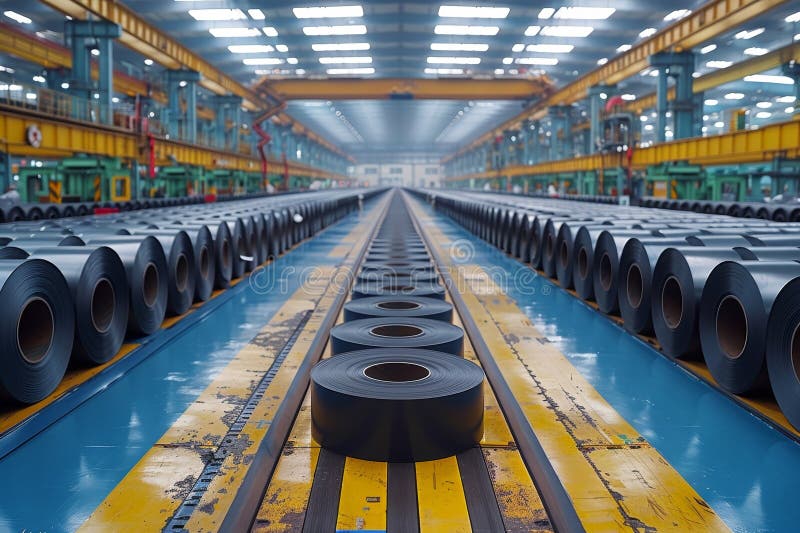 Galvanized Steel Sheets Stored in Warehouse Overview of Material ...