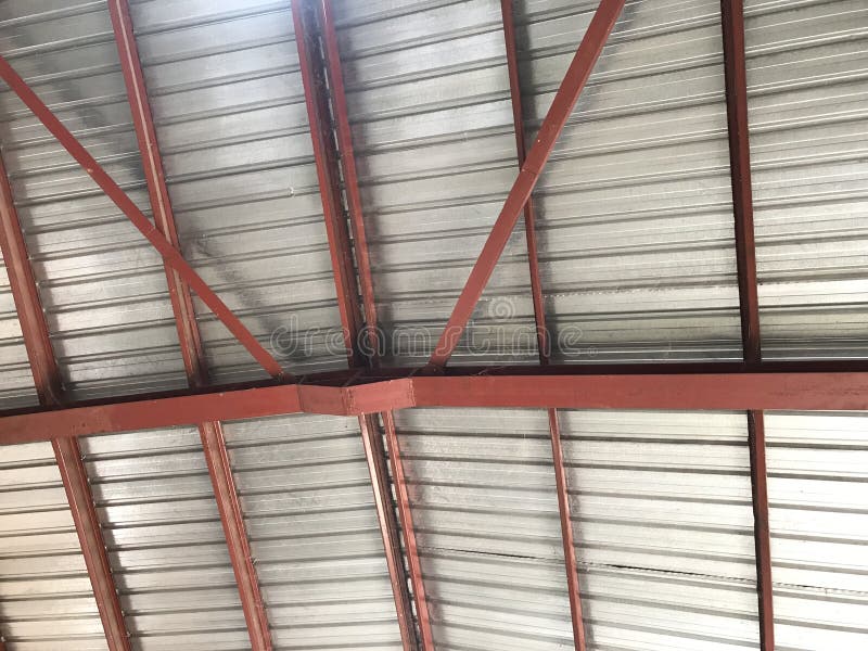 Industrial Roofing Top Sheet Over Structural Steel Beam Supports for ...