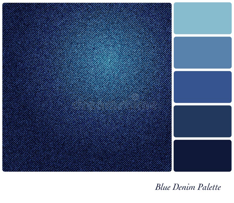 Gama De Colores Azul Del Dril De Algodón Stock de ilustración ...