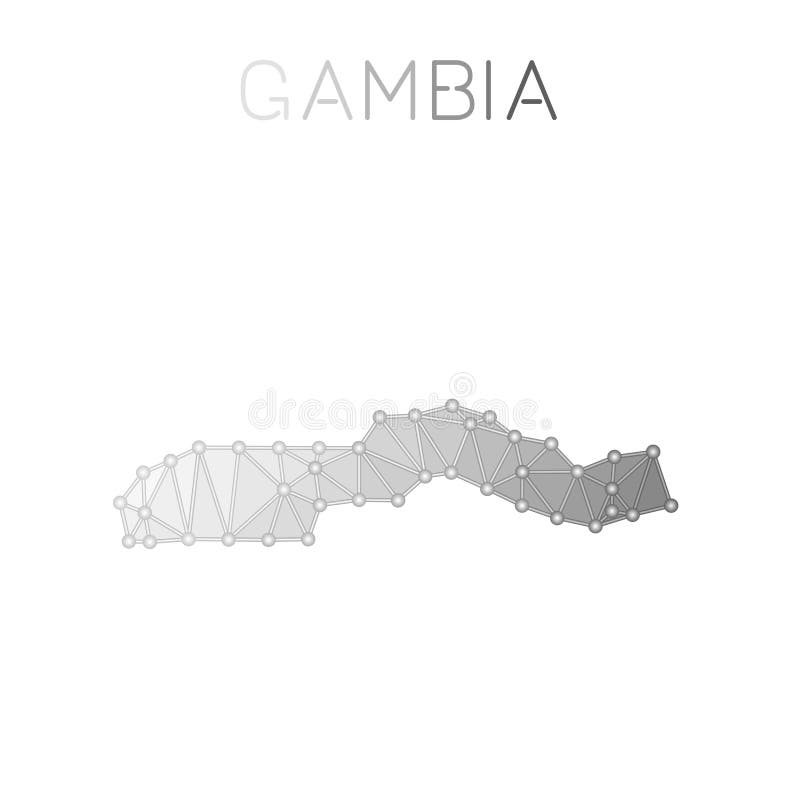 Gambia Region Map: Colorful with White Outline. Stock Vector ...