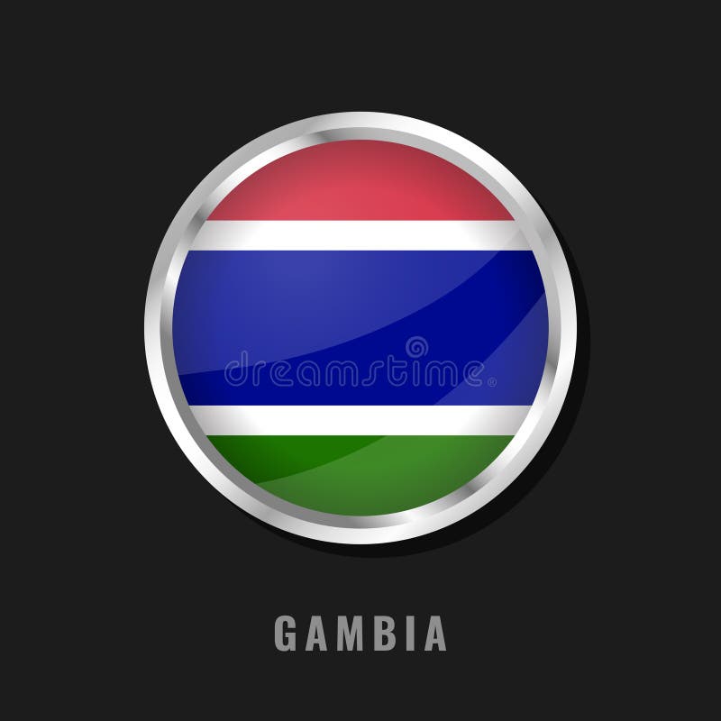 Gambia Round Framed National Flag. Circular Glossy Flag of Gambia Stock ...
