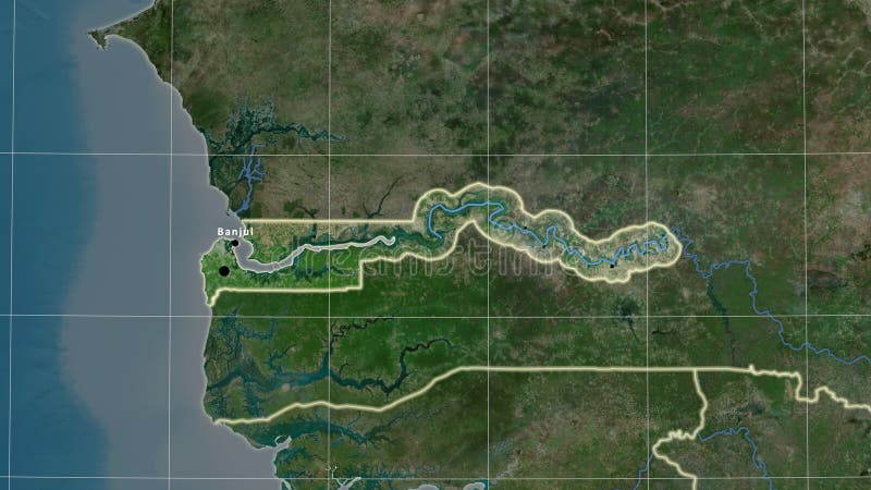 Gambia - Satellite. Composition, Borders Stock Illustration ...