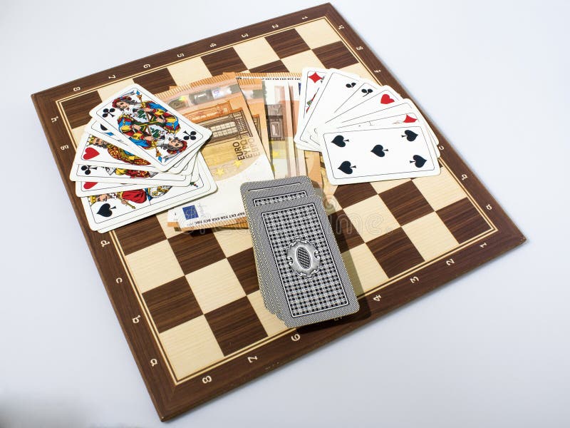 Gamble Composition with Cards and Chess Stock Image - Image of bank ...