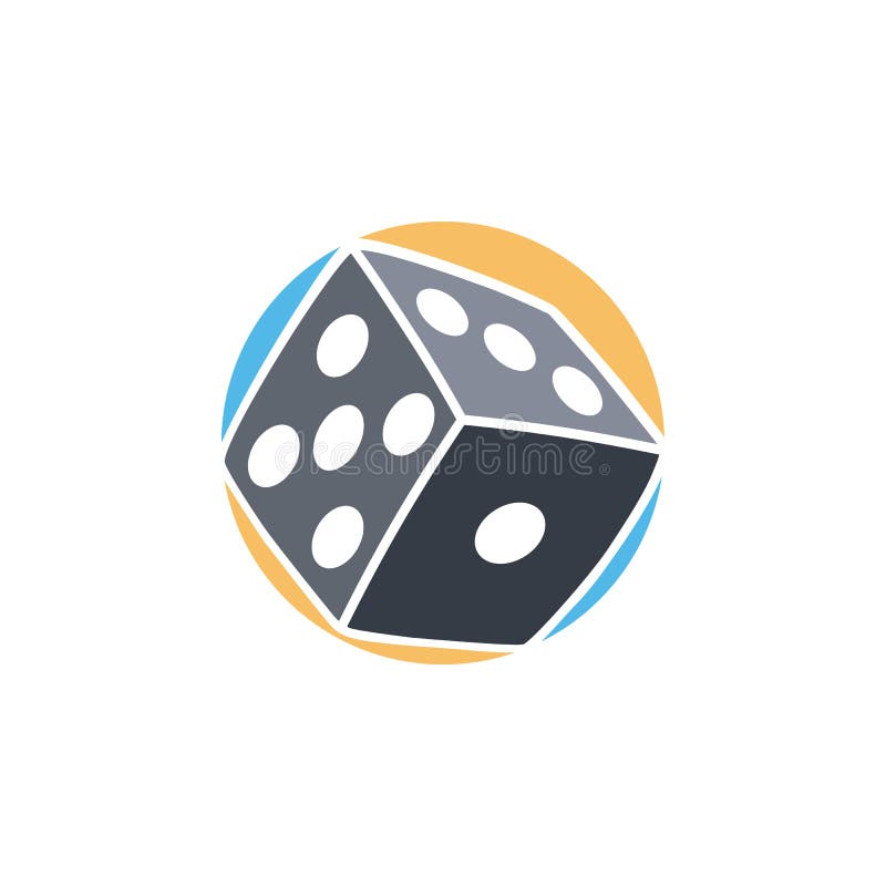 Gamble Dice Icon Simple Flat Logo Stock Vector - Illustration of ...