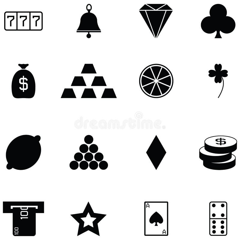 Gamble icon set stock vector. Illustration of cash, roulette - 120565311