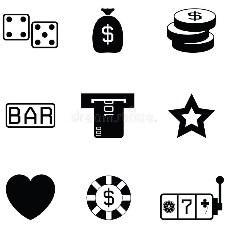 Gamble icon set stock vector. Illustration of cash, roulette - 120565311