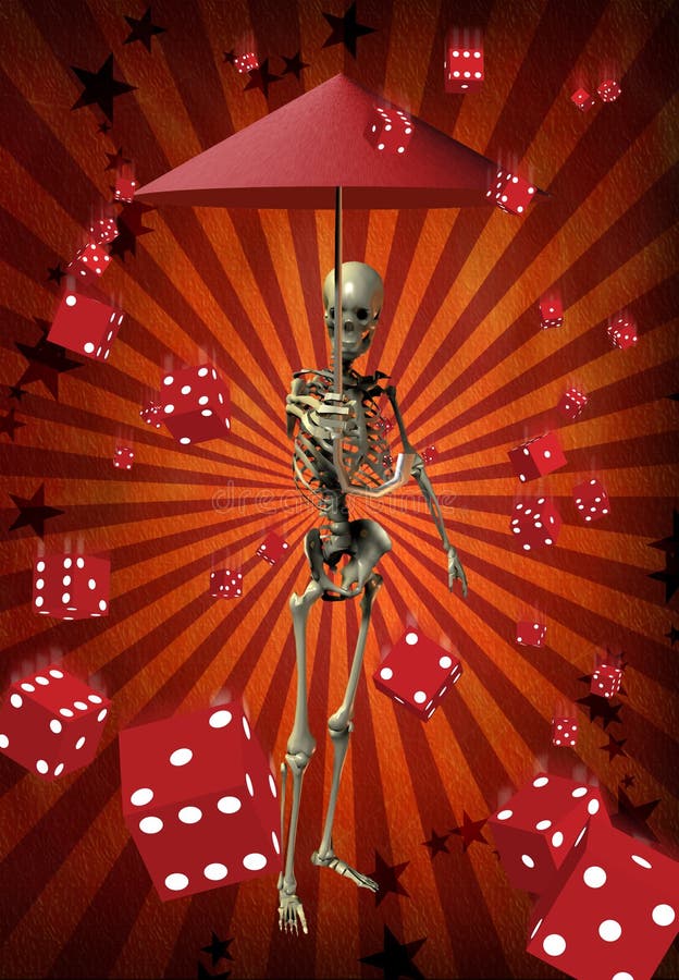 Skeleton Gambler with Poker Cards Stock Vector - Illustration of evil ...