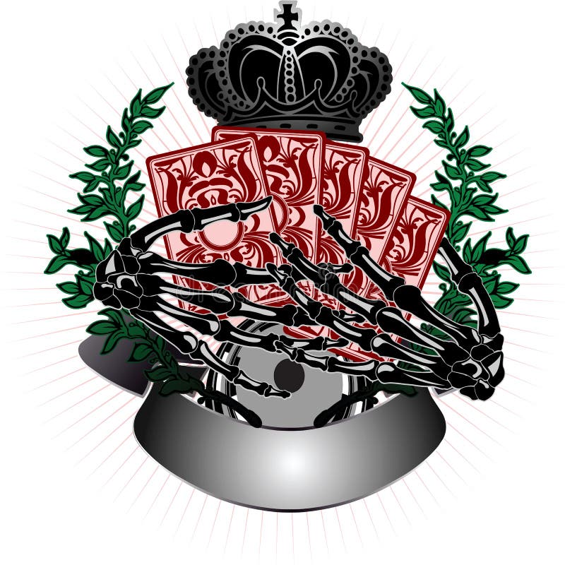 Skeleton Gambler With Poker Cards Stock Vector - Illustration of evil ...