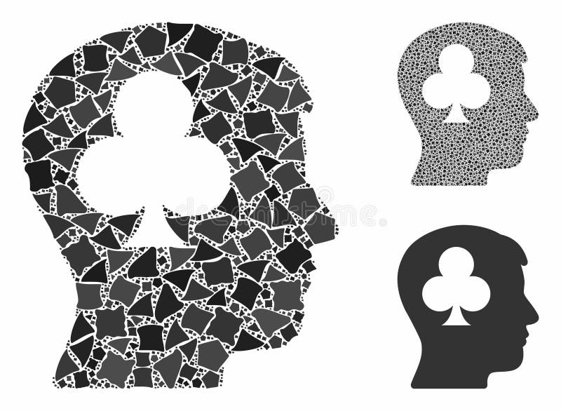Gambling Addiction Patient Mosaic Icon of Ragged Elements Stock Vector ...