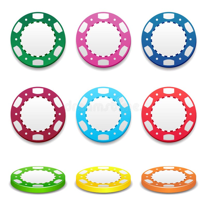 Gambling Casino Poker Chips Numbers Color Sign Stock Vector ...