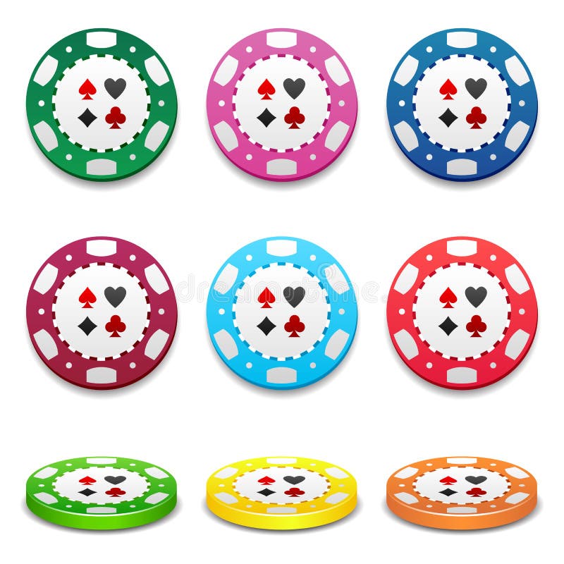 Gambling Casino Poker Stack Chips Color Sign Stock Vector ...