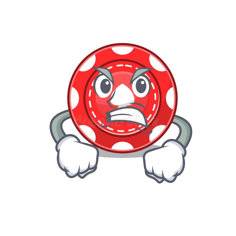 Gambling Chips Cartoon Character Design Having Angry Face Stock Vector ...
