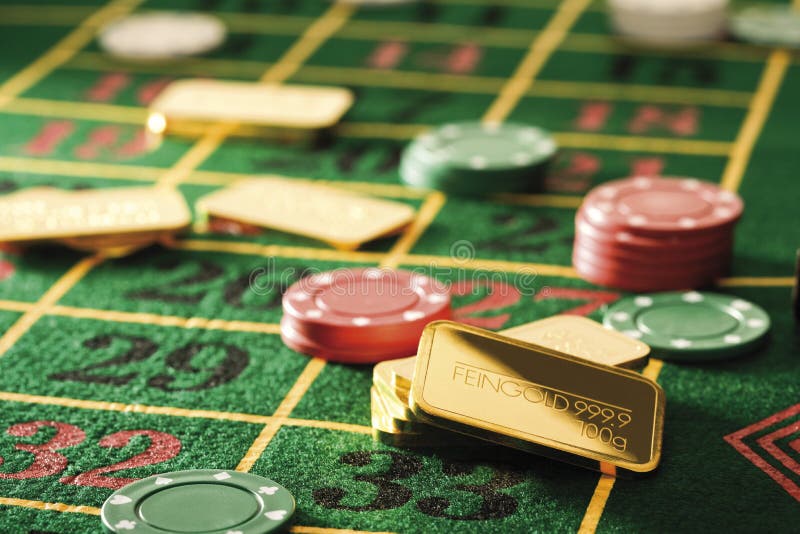 Gold bar on roulette wheel stock photo. Image of addictive - 50498810
