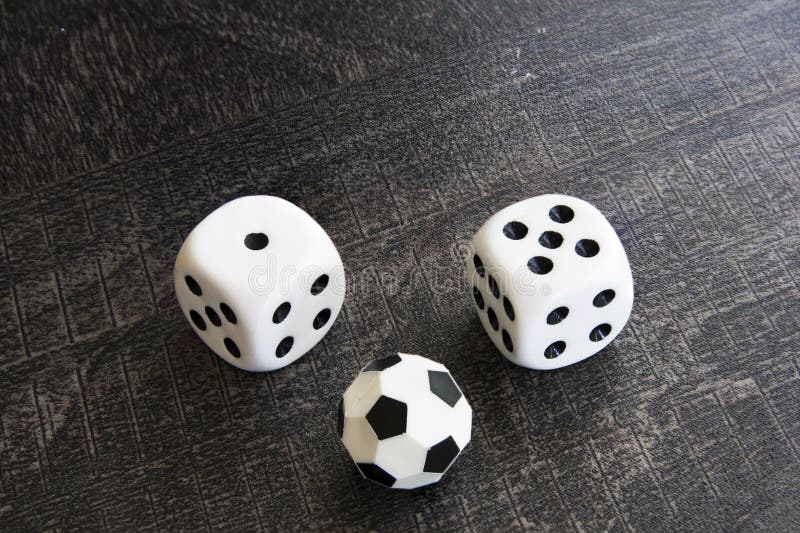 Gambling with Dice and Football Win Money Stock Image - Image of green ...