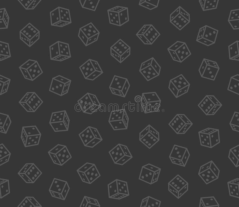 Gambling Dices Seamless Pattern on Dark Background. Vector Stock Vector ...